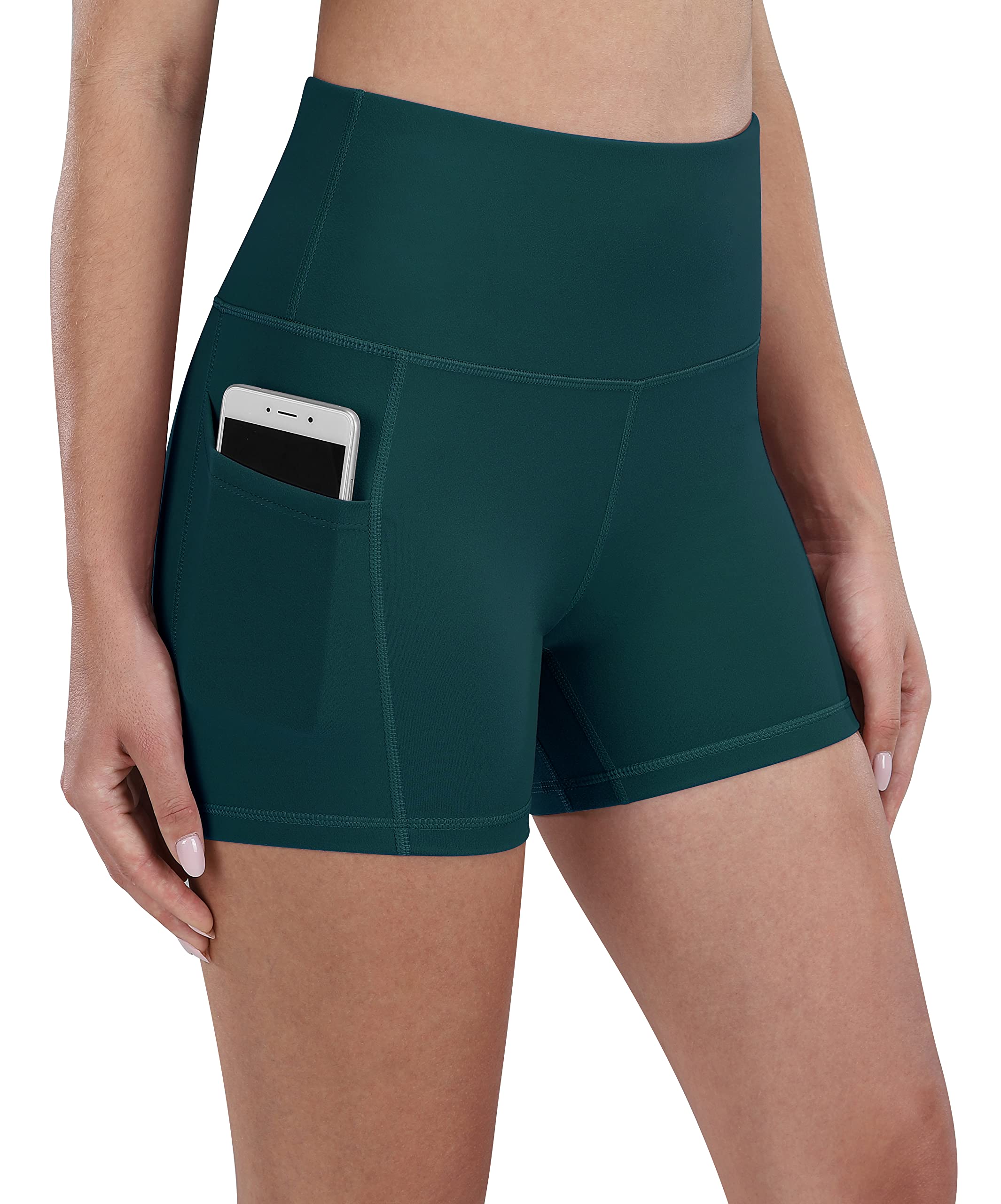 Fengbay 2 Pack 5" Biker Shorts for Women with Pockets, High Waist Workout Shorts for Women Compression Yoga Shorts