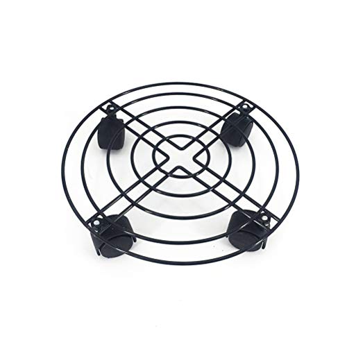 Newooh Metal Plant Caddy Heavy Duty Iron Potted Plant Stand with Wheels Round Flower Pot Rack on Rollers Dolly Holder Wheels Indoor Outdoor Planter Trolley Casters Rolling Tray Coaster 4 Wheels