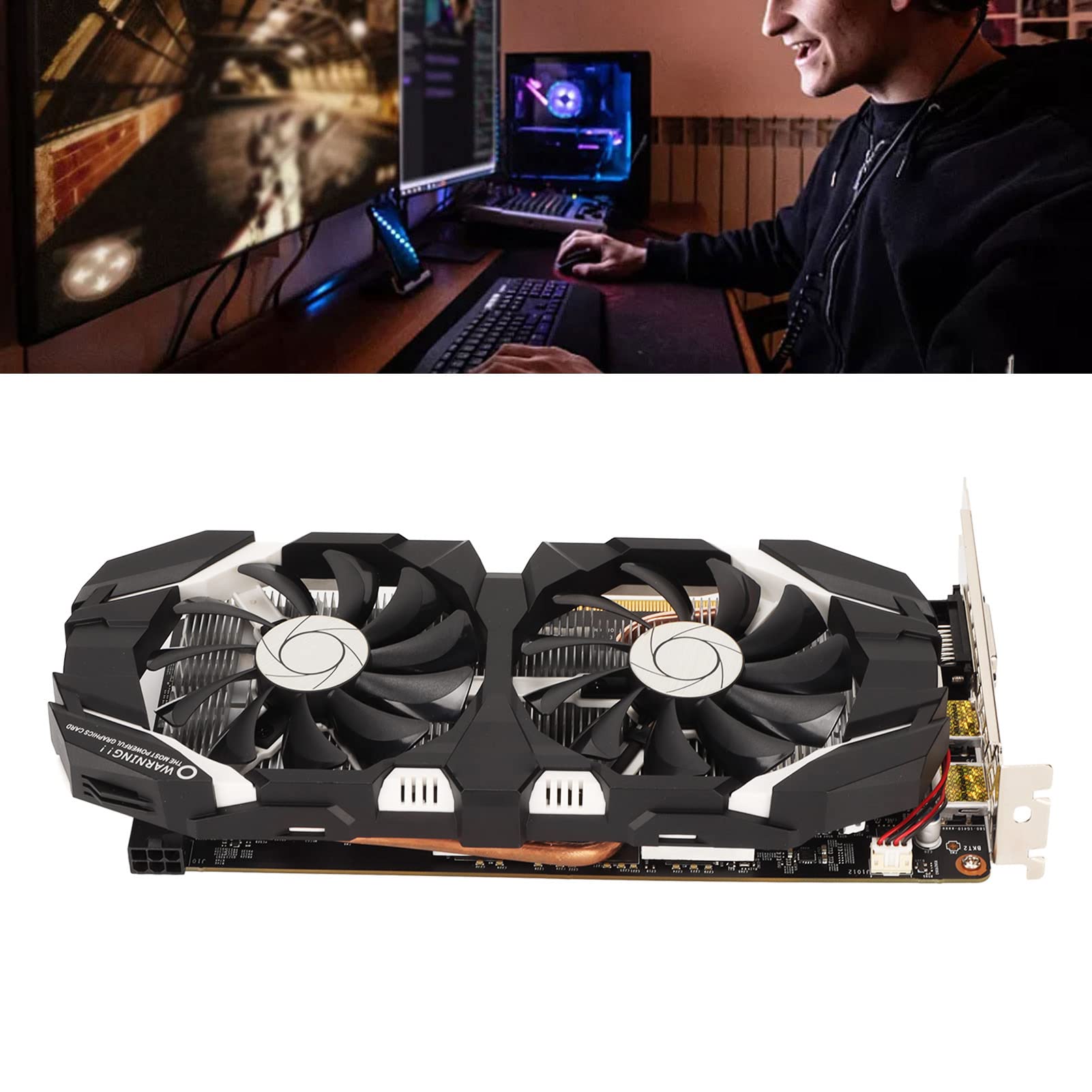 GOWENIC GTX 1060 Graphics Card, 6GB/5GB/3GB GDDR5 Gaming Graphics Card 192bit 4K HDR 8008MHz Memory Frequency, HDMI DVI DP Interface, Dual Fans(6GB)