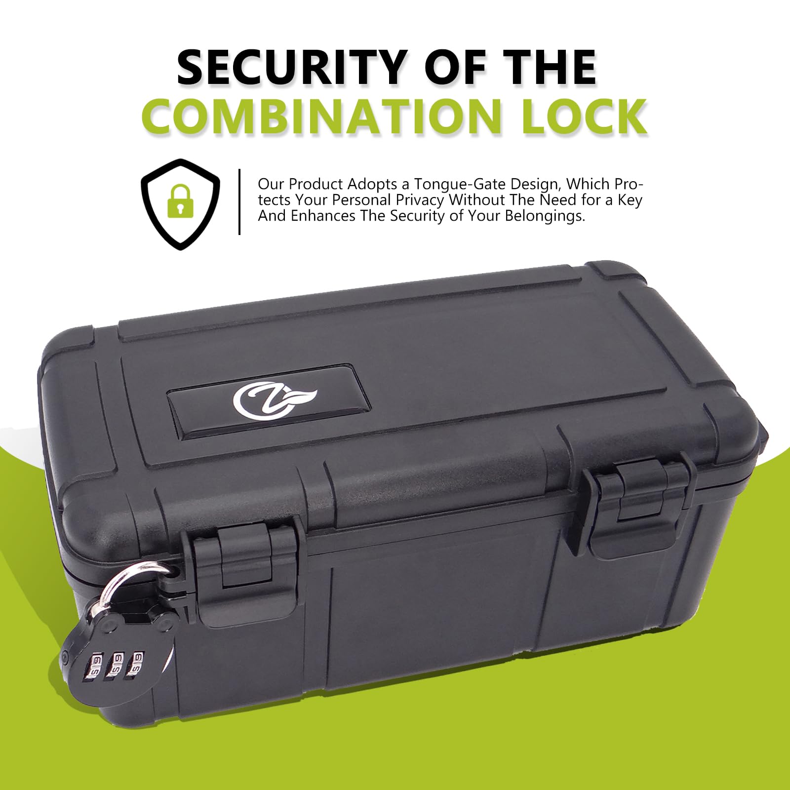 OZCHIN Black Storage Box Resistant Storage Container with Combination Lock ABS Plastic Storage Box (Box Set)