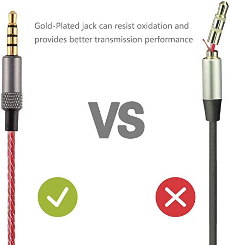 Saipomor Sol Republic V10 Extension Cable with Remote Volume and Mic for Sol Republic Master Tracks HD HD2 Sol Republic V8 V12 X3 Headphones (Red)