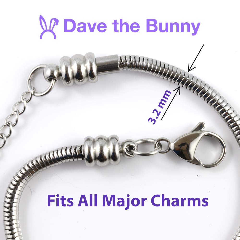Dave The Bunny Crab Jewelry for Women | Stainless Steel Snake Chain Charm Bracelet