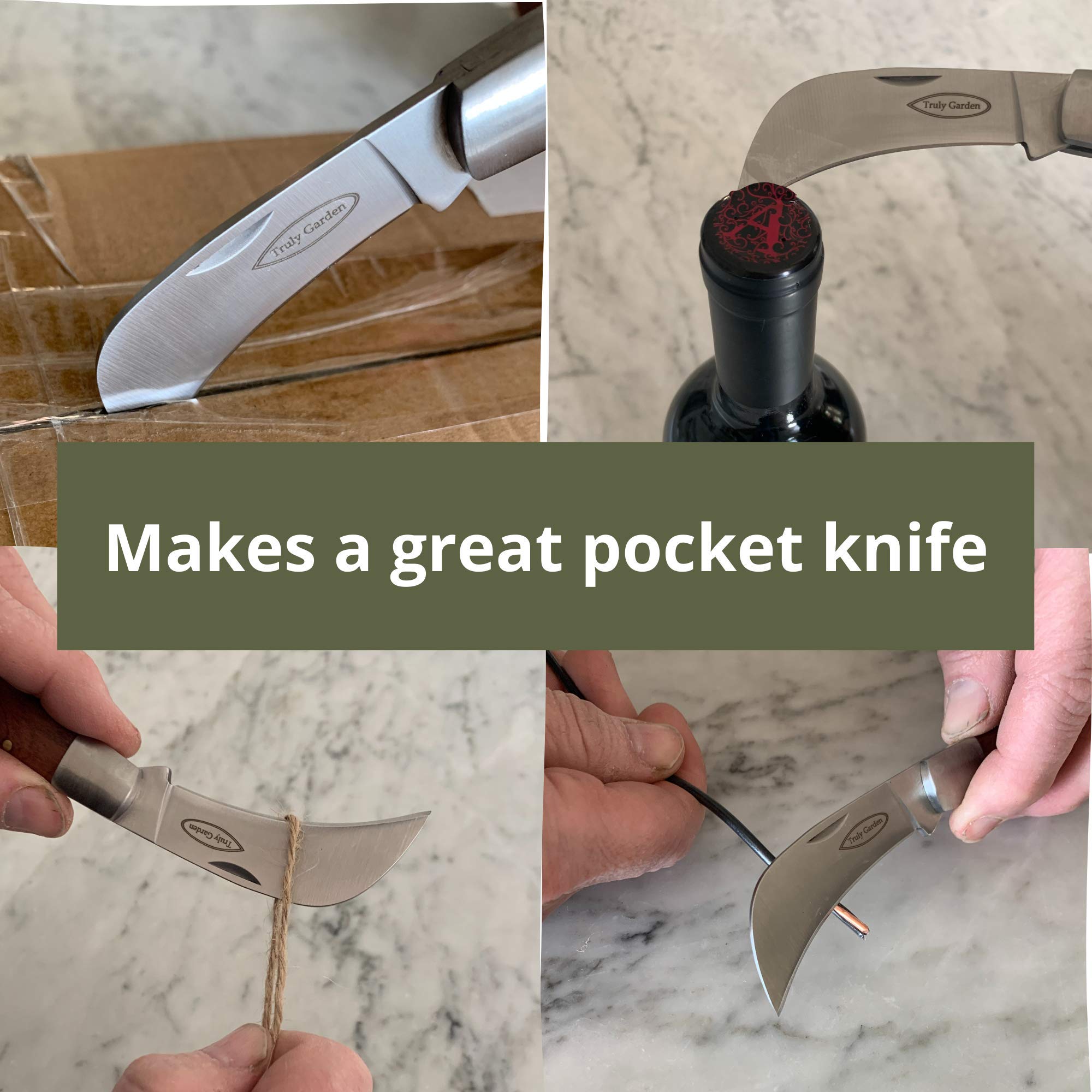 Folding Garden Knife. This Hawkbill Blade is Curved Making it Great for Hundreds of Uses. Not Just a Great Gift for a Gardener.