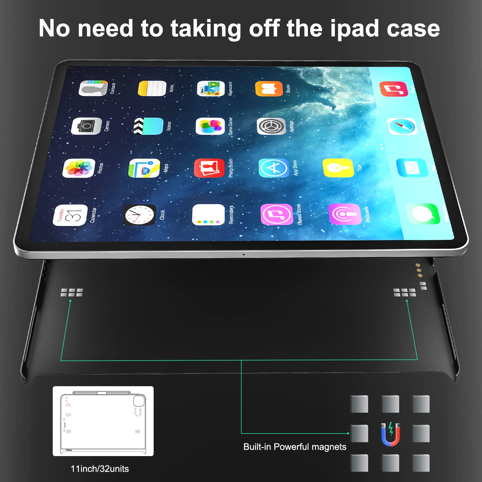 Haflyer Case for 2020/2022 iPad Air 10.9" 4th 5th Gen& 2018/2020/2021/2022 iPad Pro 11" 1st-4th- Magic Keyboard Compatible Case with Pencil Holder (Keyboard Not Included) - Carbon Black
