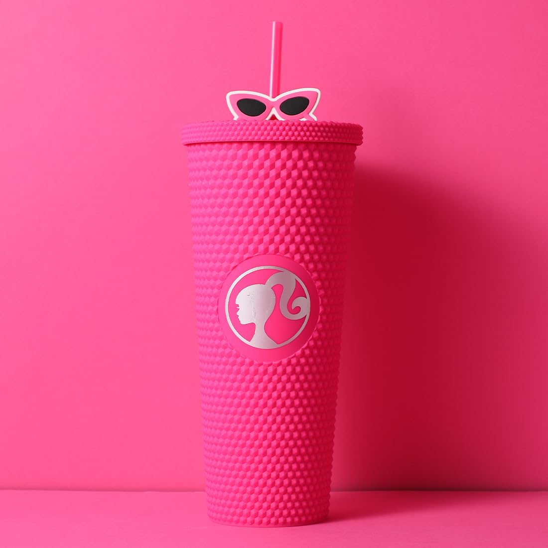 MINISO Barbie Collection Studded Tumbler with Straw (700mL), Fashionable and Functional Drinkware for Barbie Enthusiasts