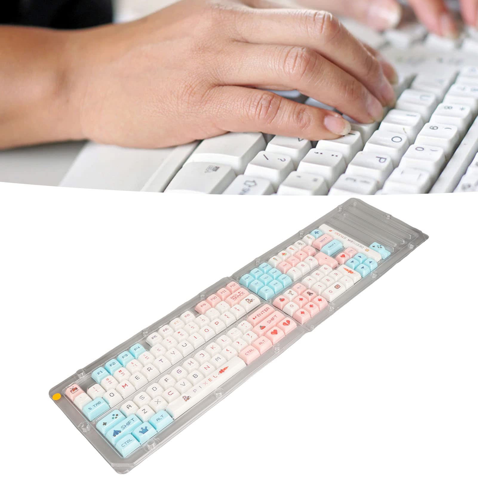 Gugxiom 125 Key Key Covers, PBT Key Covers for Mechanical Gaming Keyboard, DIY XDA Key Covers, Cute Pixel Wars Themed Key Covers, for 61/64/68/72/82/84/87/104/108 Keyboards
