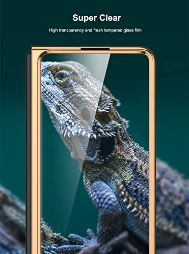 SHIEID Samsung Z Fold 3 Case with Screen Protector, Z Fold 3 Case Ligth Luxury Customization Tempered Glass Phone Case Protective Cover for Samsung Galaxy Z Fold 3 5G, Mechanic