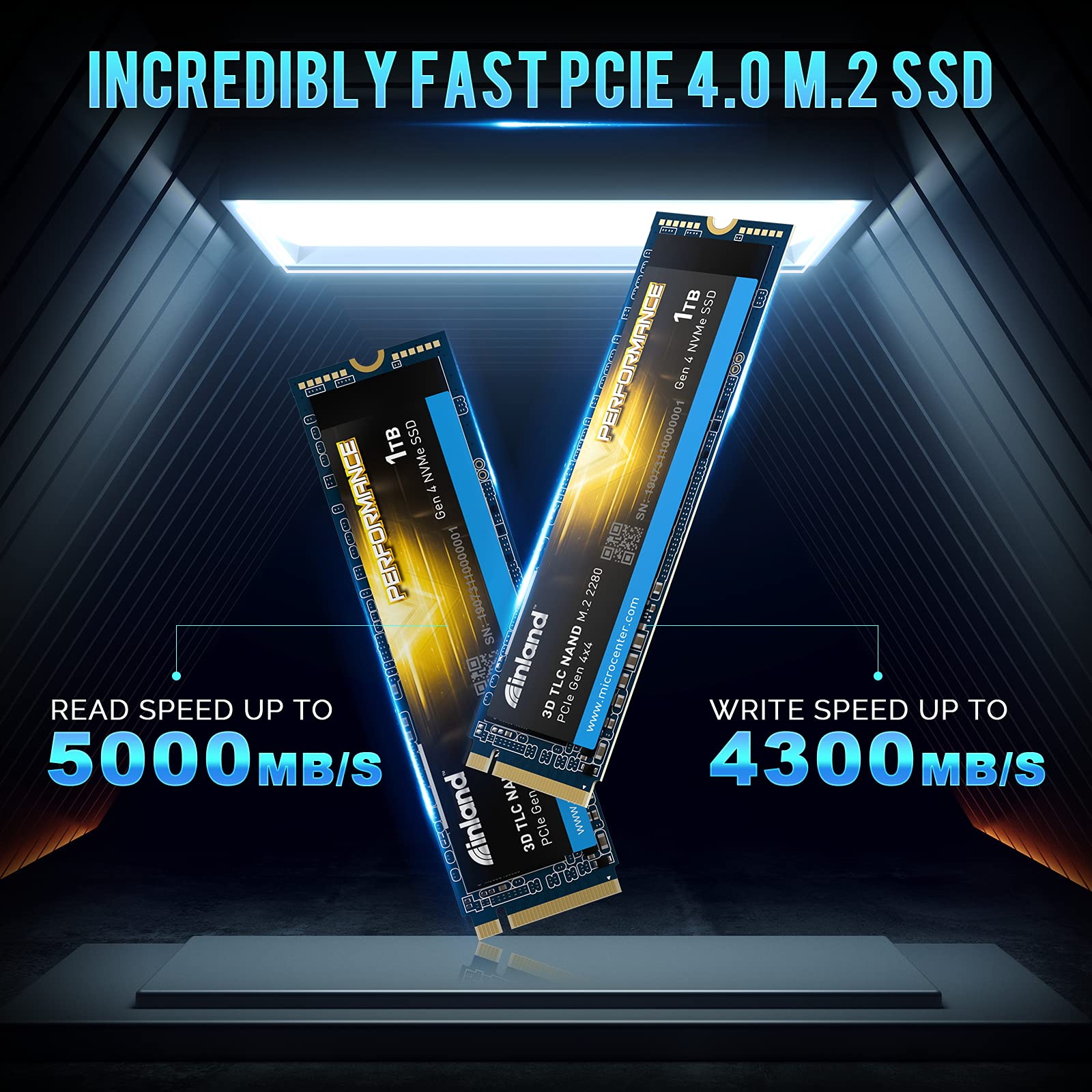 INLAND Performance SSD 2TB PCIe 4.0 M.2 Internal Solid-State Drive NVMe Gen4 x 4 with DRAM Up to 5,000 MB/s, 3,600 TBW 3D TLC NAND