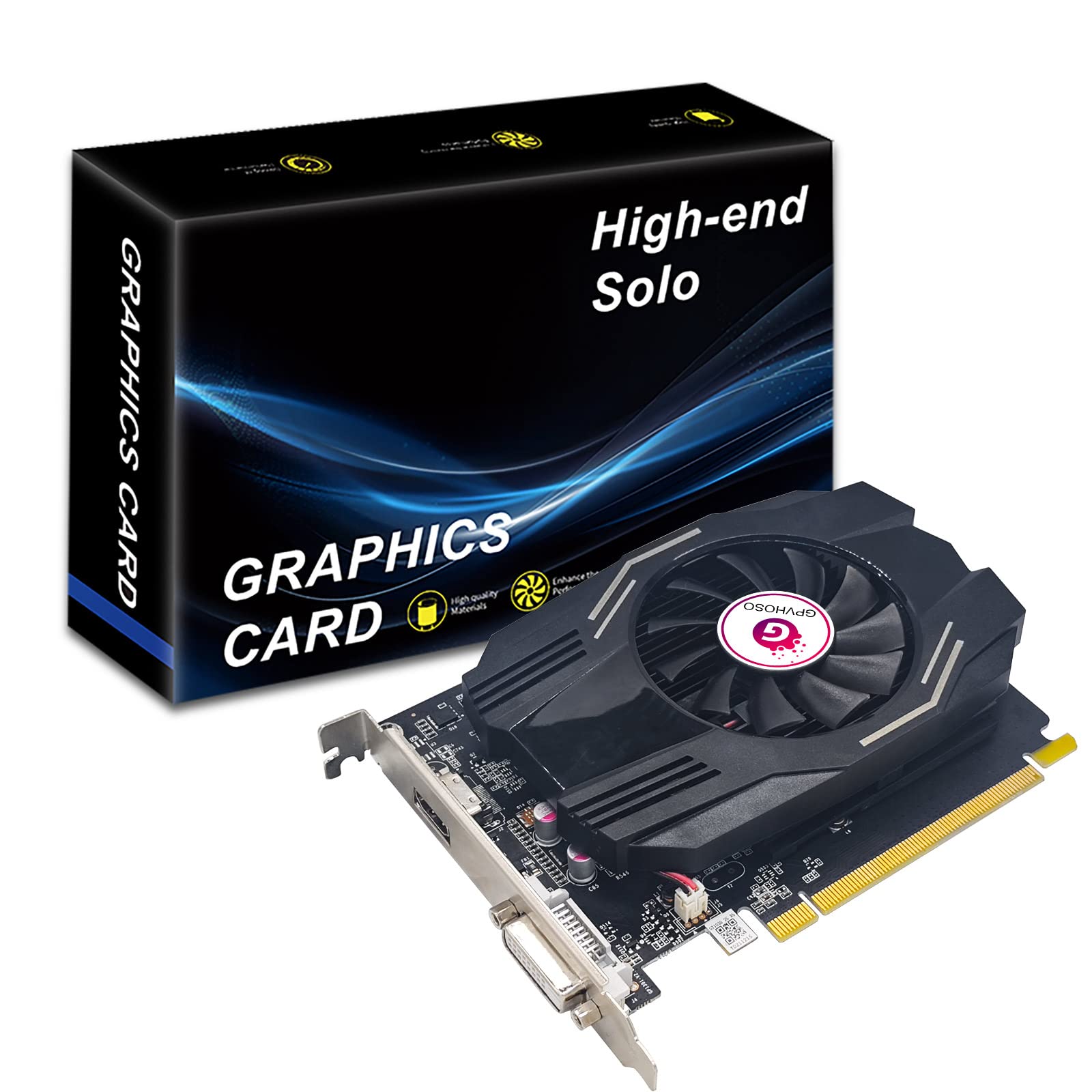 GPVHOSO GeForce GT 1030 GDDR5 2GB 64 Bit DVI-D HDMI Output Graphics Card Computer, Video Card for PC Gaming