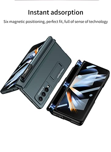 SHIEID Samsung Z Fold 3 Case, Galaxy Z Fold 3 Case with Hinge Protection S Pen Holder Kickstand & Built in Screen Protector Case Cover Fit Samsung Galaxy Z Fold3 Case, Champagne Gold