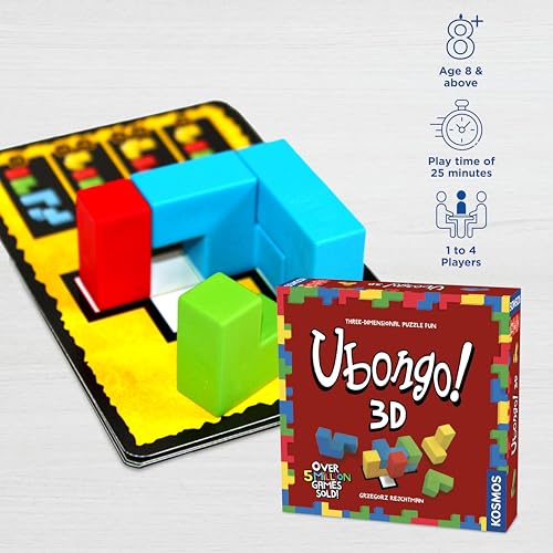 Ubongo 3D - a Kosmos Game | Geometric Puzzle Game with Three-Dimensional Blocks | Family Friendly Fun Game | Highly Re-Playable | Quality Components (Made in Germany) | 1 to 4 Players, Ages 8 and up