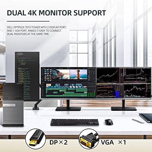 Dell OptiPlex 7010 Tower Computers Desktop PC Mini Tower,Intel i7 3.4GHz,32GB Ram New 1TB SSD+1TB HDD,Intel AC7260 Built-in WiFi Bluetooth,DVD-RW,Refurbished Computer Tower,Windows 10 Pro(Renewed)