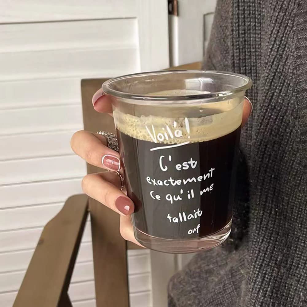 GIVSSES Coffee Cup - 11 oz Cute Beer Cups - Coffee Mug - Clear Iced Coffee Cup - Beer Cup - Iced Coffee Glass Cups - Coffee Bar Accessories