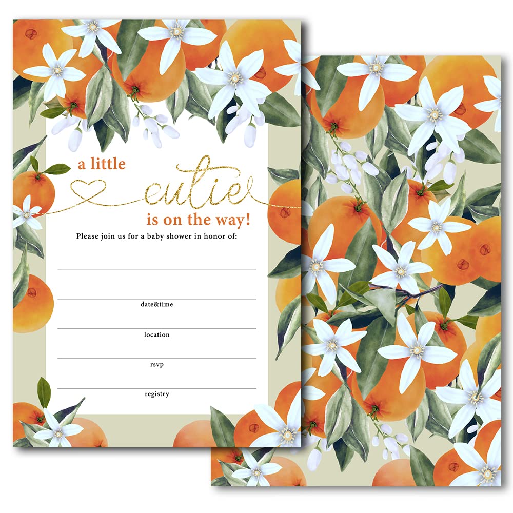 Grace Yonks A Little Cutie Baby Shower invitation, 20 Invitations and Envelopes, Baby shower Invitation Card.(002C)