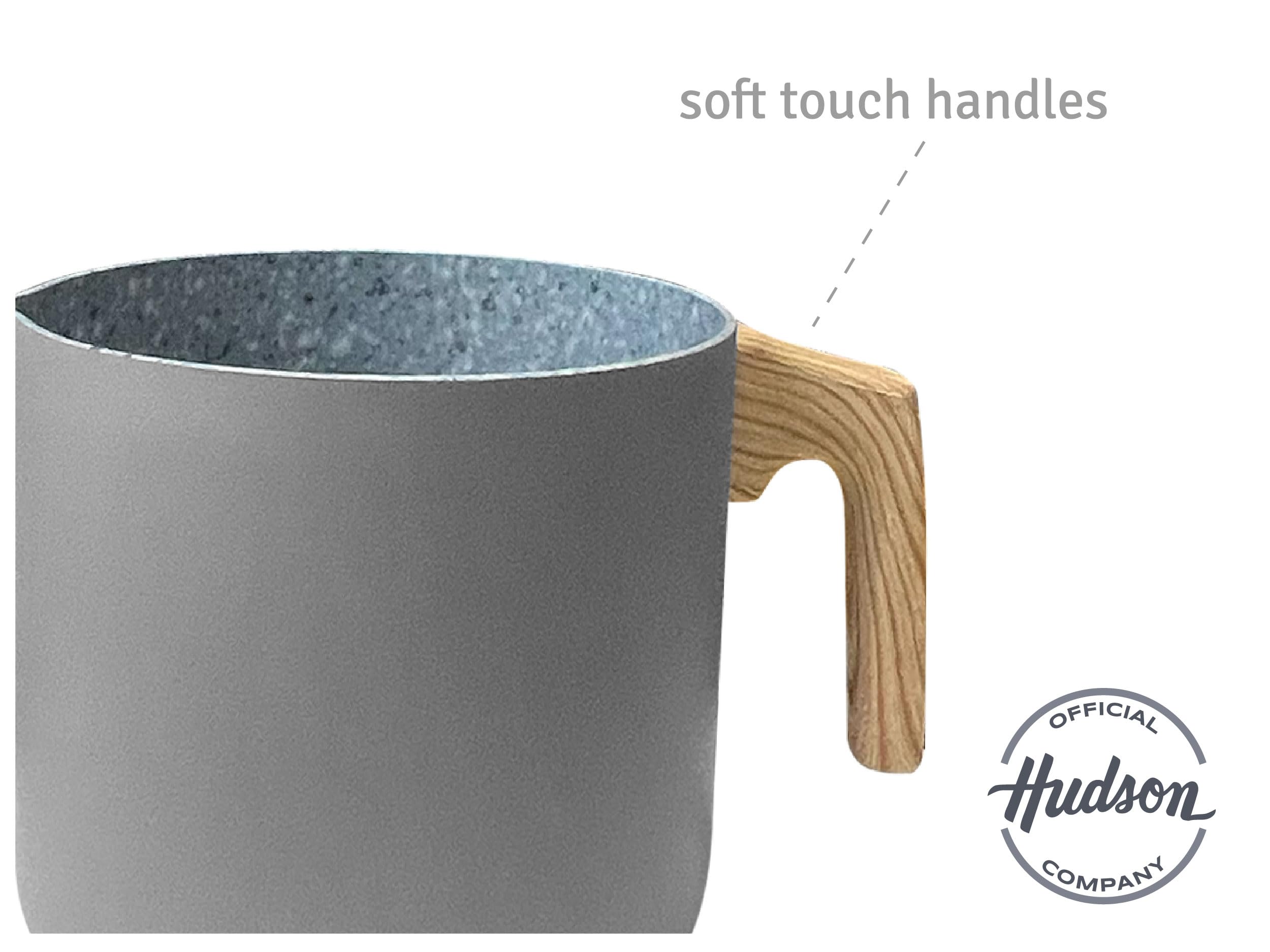 HUDSON Forged Nonstick Milk Pot Cookware, Pots and Pans, Dishwasher Safe, Granite