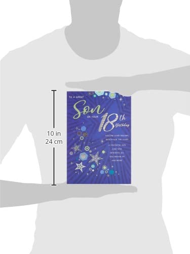 Modern Milestone Age Birthday Card 18th Son - 9 x 6 inches - Regal Publishing