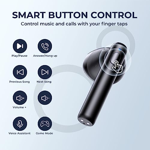 NAGFAK Wireless Earbuds Bluetooth 5.3 Headphones, 60H Playtime LED Power Display Charging Case, IPX7 Waterproof Earphones HiFi Stereo Deep Bass Ear Buds for iPhone Android Phone Sports