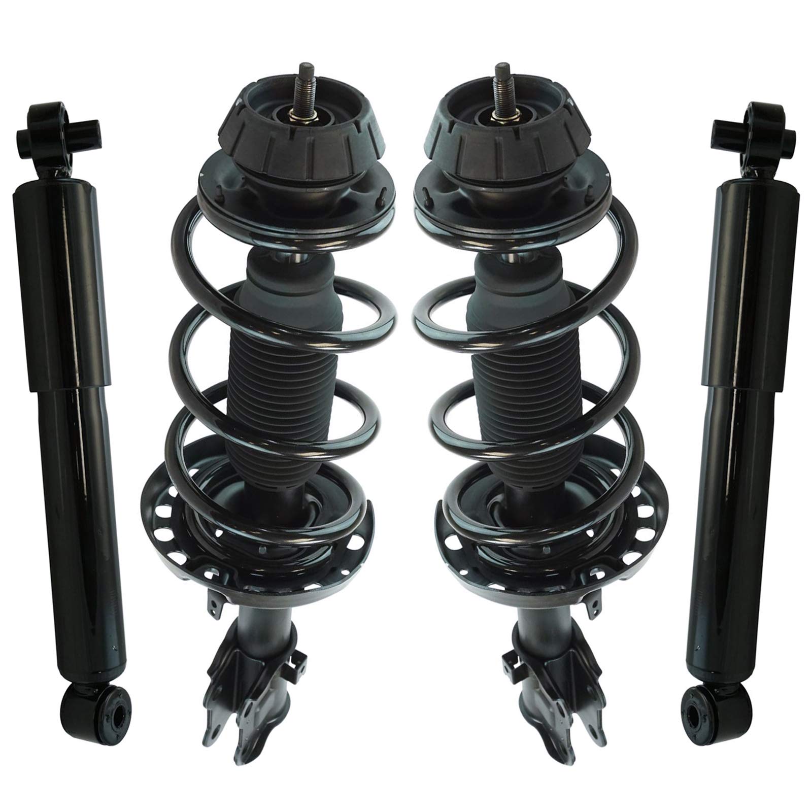 TRQ Front and Rear Complete Strut Assembly & Shock Absorber Kit Complete Strut & Coil Spring Assembly Compatible with 2010-2013 Kia Soul