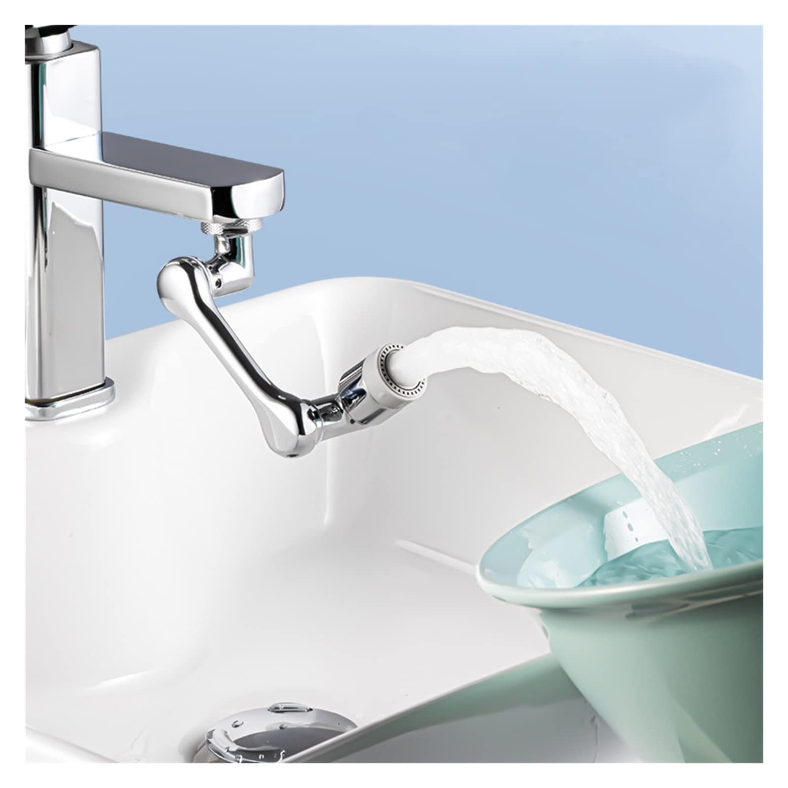 JEMITA Multifunctional 720 Rotatable Faucet Extender Sprayer Head Two Outlet Mode Splash Filter Movable Kitchen Bathroom Tap