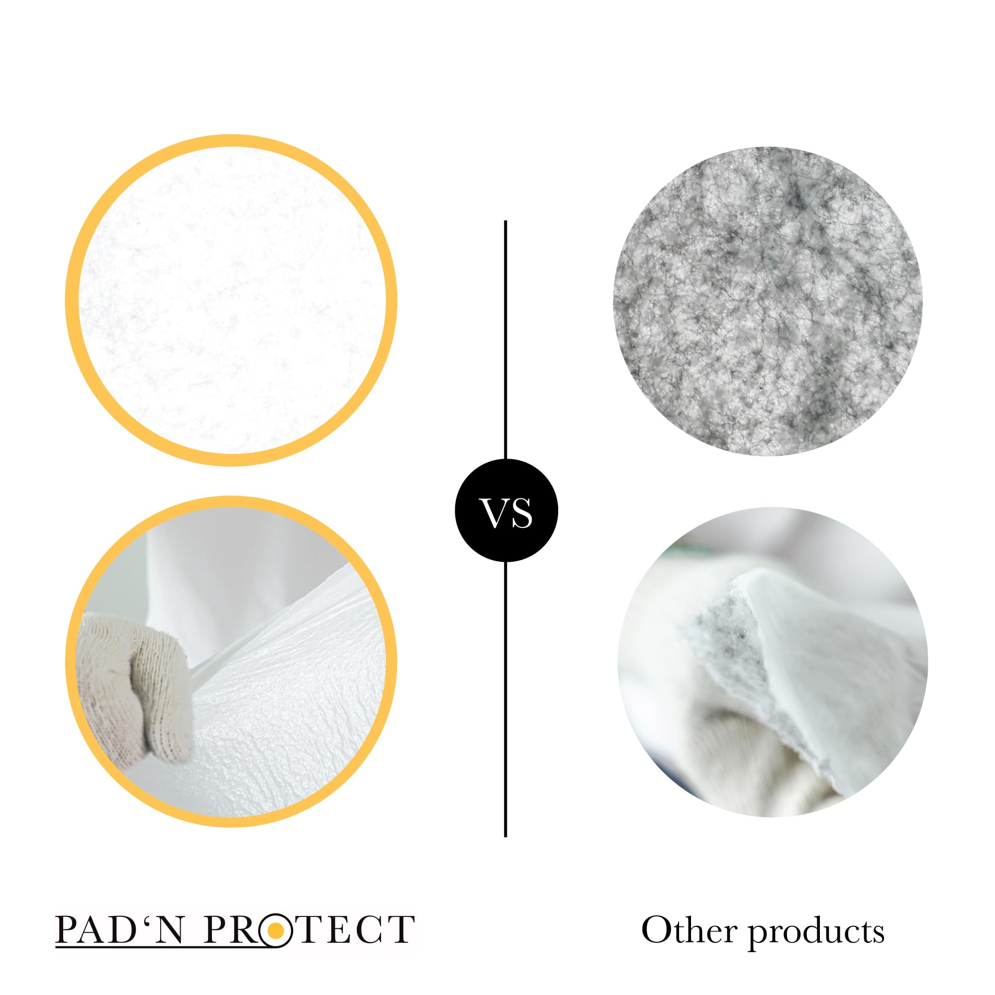 PAD 'N PROTECT Temporary Floor Protection 32in x 100ft (266.67 sqft.) Anti Slip/Pull, Paint/Waterproof, Reusable, Easy Applied with No Residue. Perfect for Construction, Movie Production, Etc.