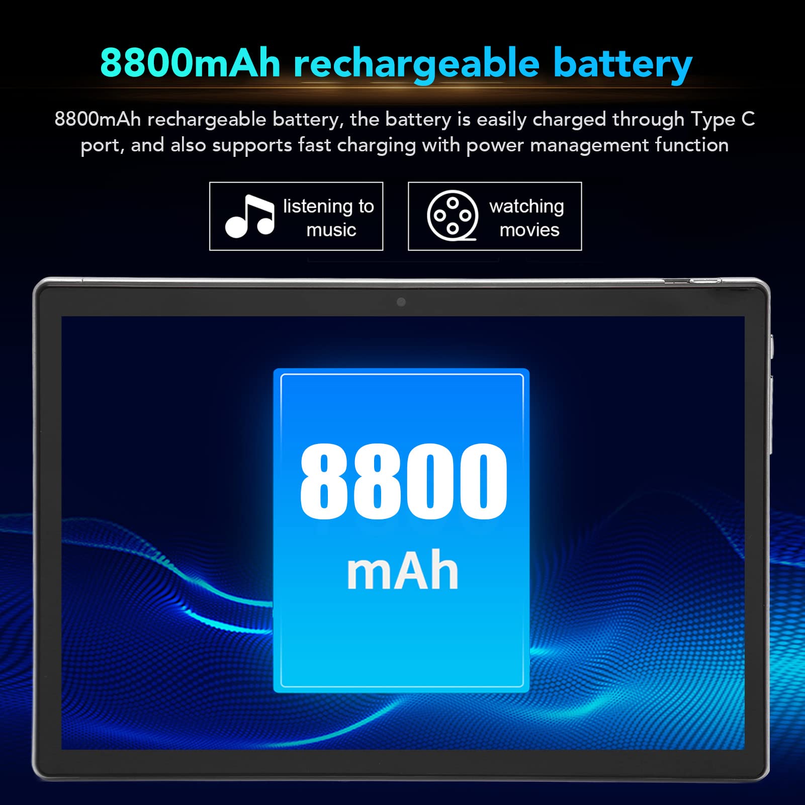 Dpofirs Tablet 10 inch Tablet PC, Dual SIM Dual Standby Business Tablet, Octa Core 8GB RAM 128GB ROM, 5G WiFi Dual Camera, 8800mAh HD Tablet with BT Keyboard (Silver)