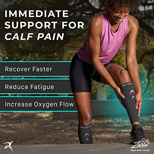 Rymora Leg Compression Sleeve, Calf Support Sleeves Legs Pain Relief for Men and Women, Comfortable and Secure Footless Socks for Fitness, Running, and Shin Splints β Flourescent, Large (One Pair)