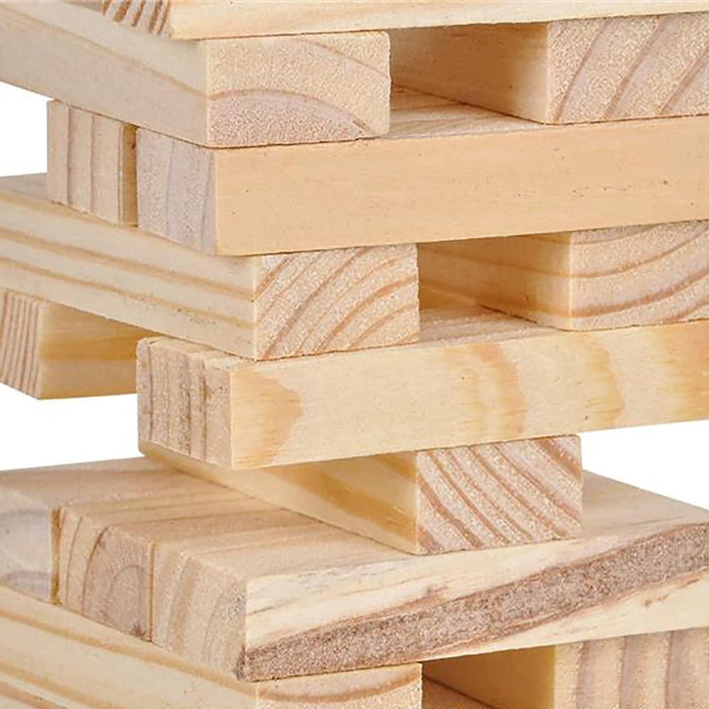 The Dreidel Company Wooden Tumble Tower Game, Pull, Stack, and Tumble Blocks, Sensory Learning, Game Night, 6" (Single)