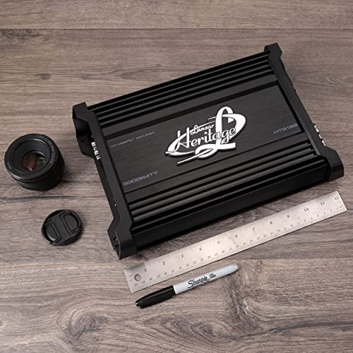 Mono-Block Mosfet Amplifier - 2 Ohm Stable, Heritage Series Car Audio Amplifier, Class “AB” High-Current Dual Discrete Drive Stages, 5 Way Protections with Bass Boost Circuitry - HTG158