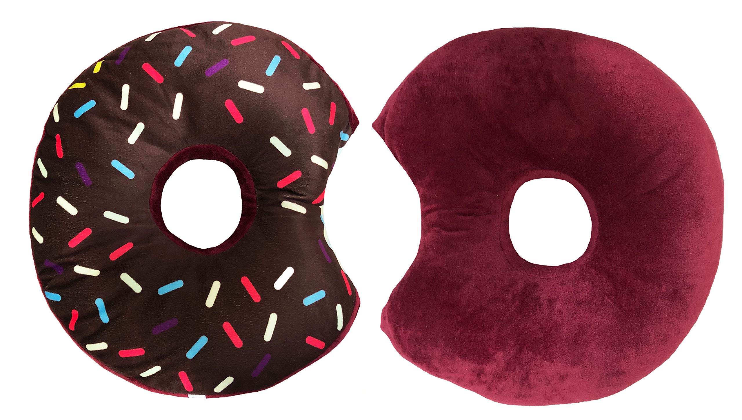 Truyond Donut Pillow for Ear Piercings - Comfortable Soft Ear Pillow for Side Sleeping - Reduces Ear Discomfort - Fun Decor, Stuffed Cushion and Toy, 14 Inches (Brown Chocolate)