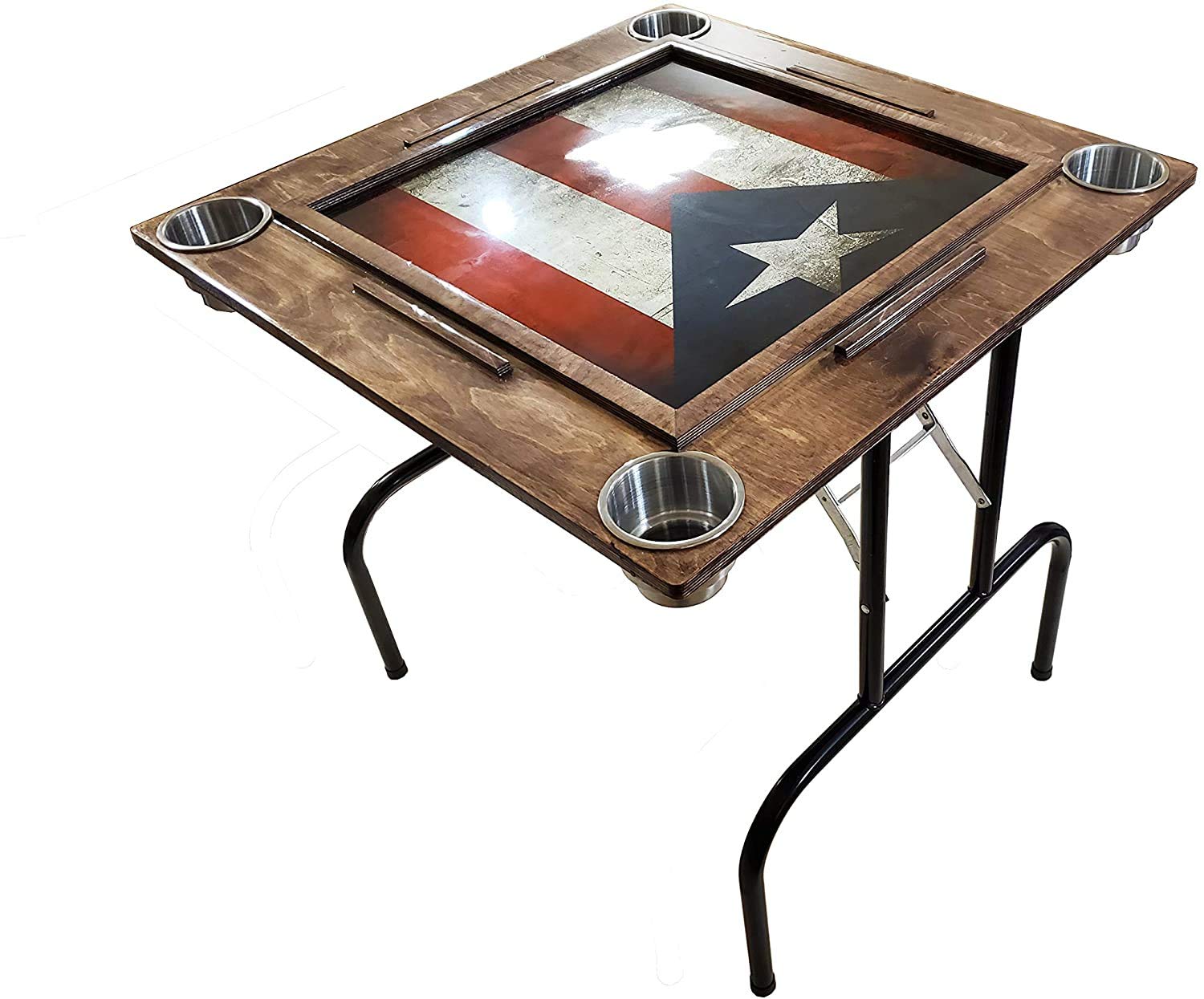 The Kitchen Zone Custom Domino Table with Flag - Anti-scrash and Water-Resistant(Legs Included)