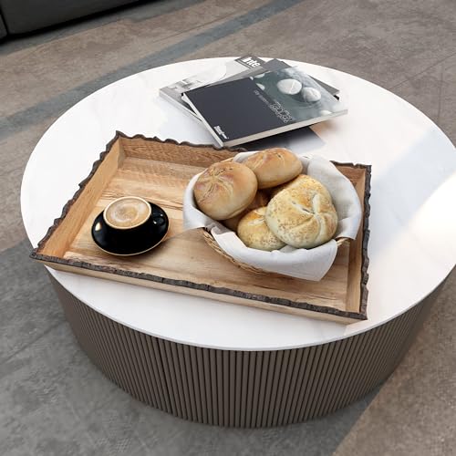 Darius Rectangle Wood Trays, Set of 2 Dining Room Table Centerpiece, Kitchen Island Décor Decorative Tray