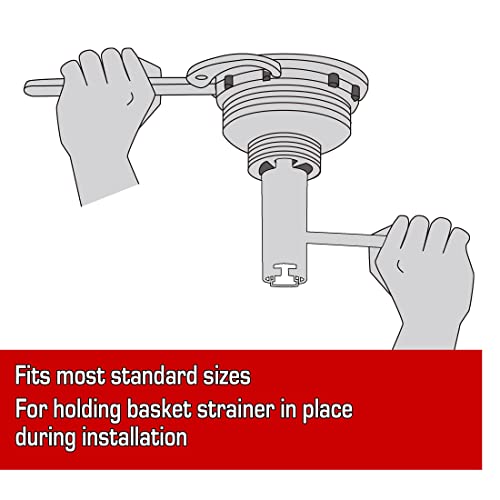 HAUTMEC Long-reach Basket Strainer Wrench, Double Working End Sink Strainer Wrench HT0219-SW