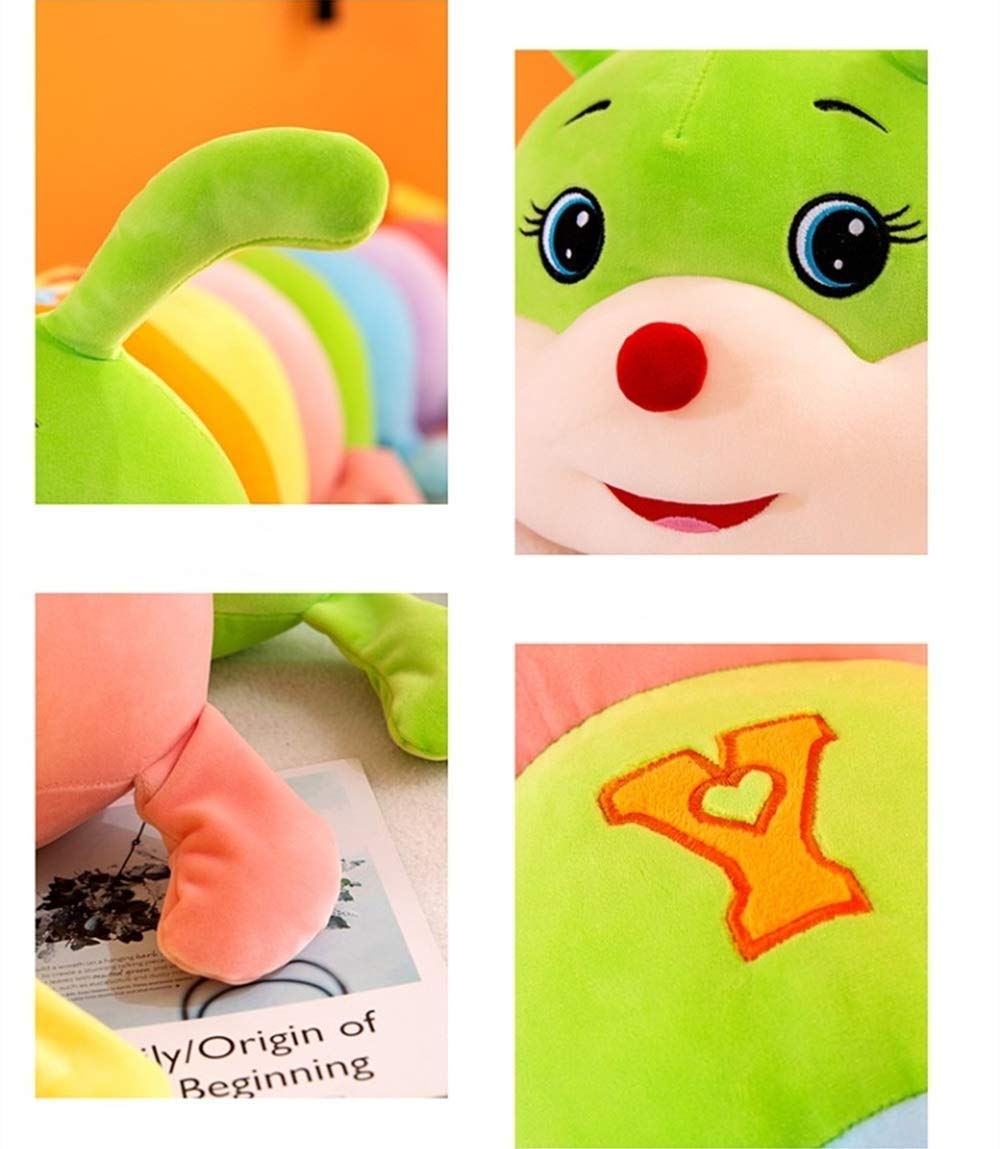 Multicolor Caterpillar Stuffed Animal Big Hugging Pillow Cute Plush Soft Pillow Doll,Giant Plush Toy,Gifts for Girl Boy Babies Birthday (27.5inch/70cm)
