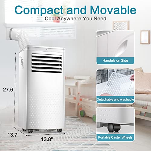 Kismile Portable Air Conditioners 8,000 BTU,Cooling, Dehumidifier & Fan 3-in-1,Air Conditioner Portable with Remote Control, Quiet AC Unit for Room/Office