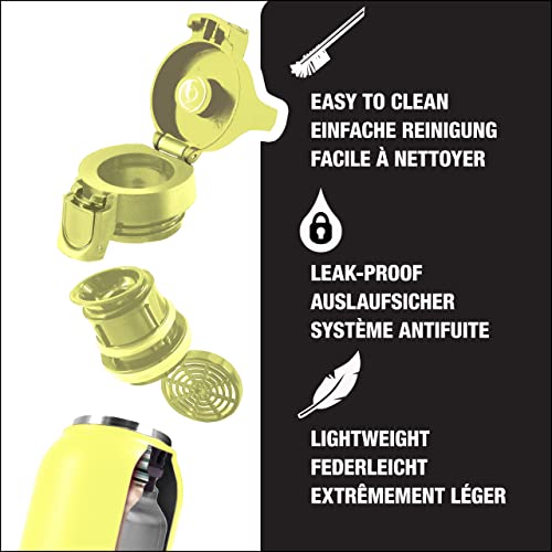 SIGG - Insulated Water Bottle - Thermo Flask Hot & Cold ONE Ultra Lemon - with Tea Infuser - Leakproof - BPA Free - 18/8 Stainless Steel - 17 oz
