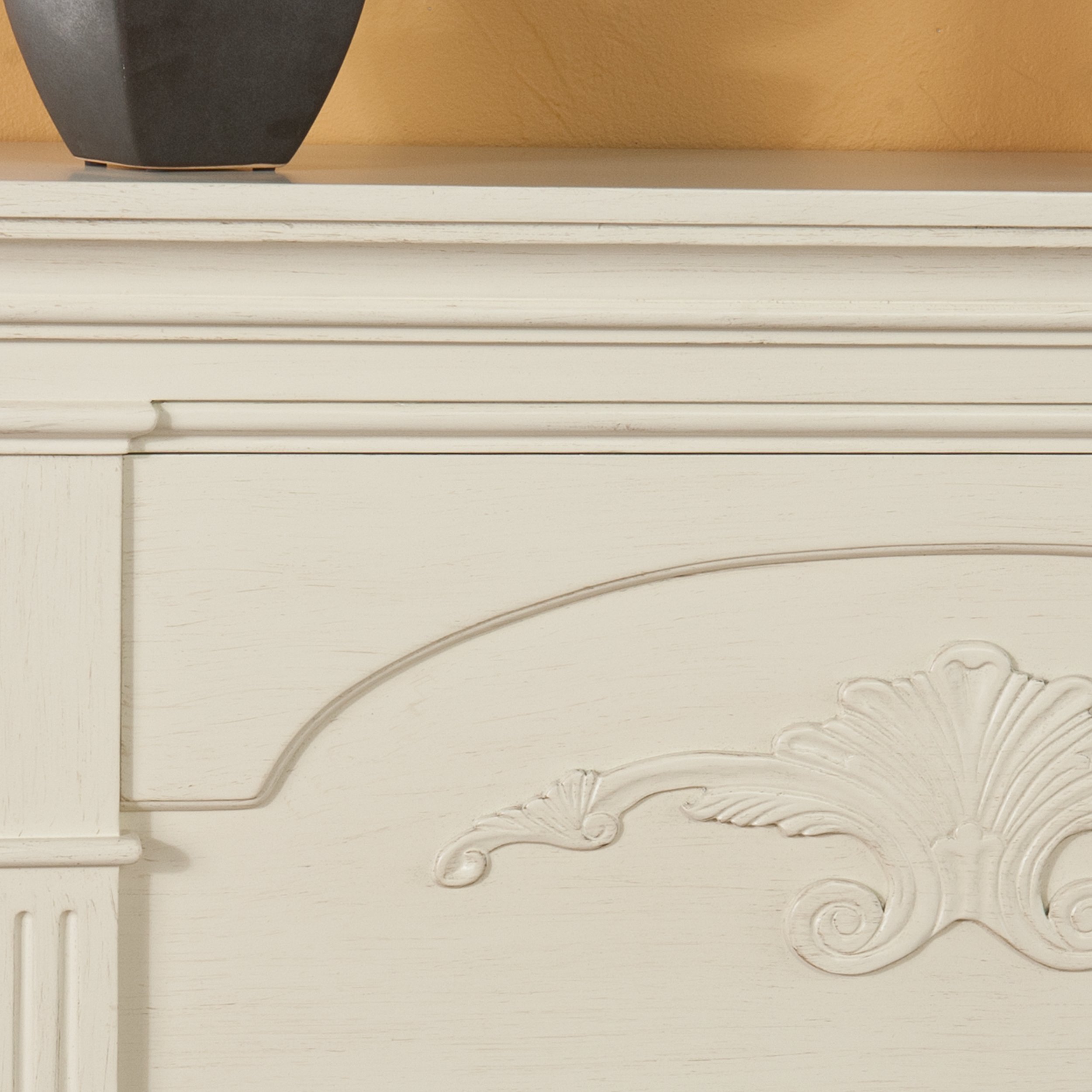 SEI Furniture Sicilian Harvest Traditional Style Electric Fireplace, Ivory