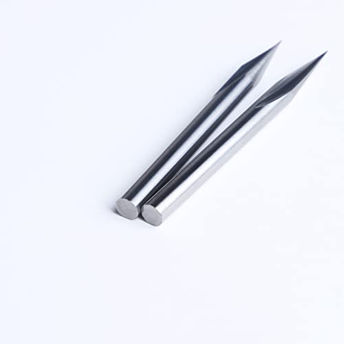 HUHAO 5PCS CNC Router Bits 20 Degree 1/8 Shank 2 Flutes 0.1mm Tip Engraving V Bits CNC Wood Carving Bit Straight Engraving V Groove Bit Engraving Tool Bits for Wood, Plywood, MDF, Stainless Steel