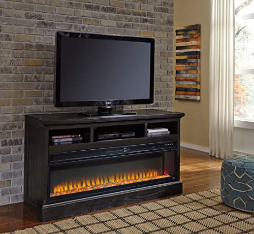 Signature Design by Ashley 57" Electric Fireplace Insert with LED, 6 Temperatures, Multi Flames & Overheating Control, Black