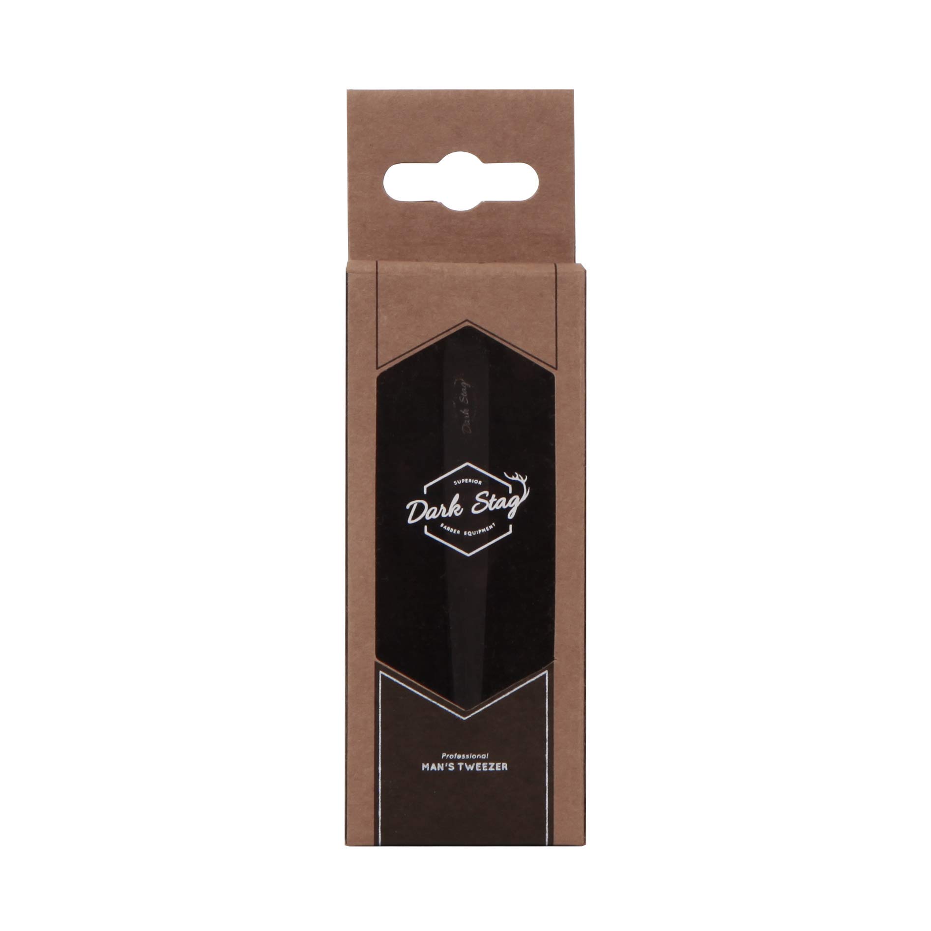 Dark Stag Men's Professional Tweezers with Sharp, Slanted Edge and Micro-fine Tip