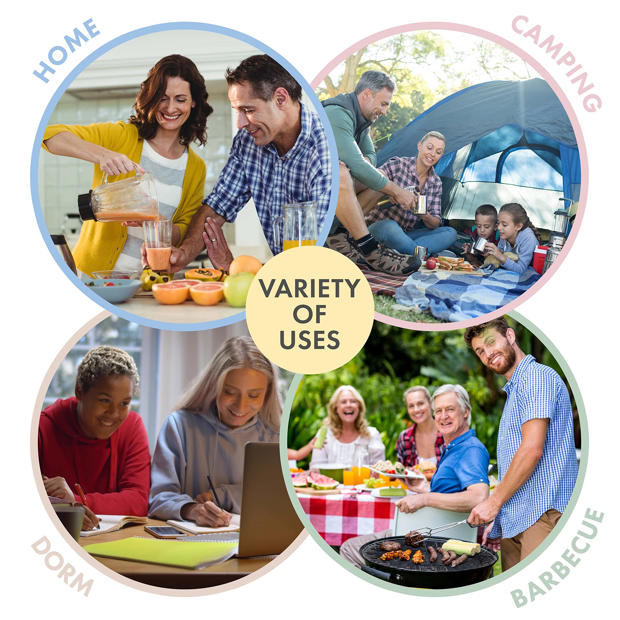 FOODLE Wheat Straw Dinnerware Sets for 6 - Lightweight & Unbreakable - Microwave & Dishwasher Safe - Perfect for Picnic, Dorm, RV Dishes - Camping Plates Cups and Bowls Set - Great for Kids & Adults