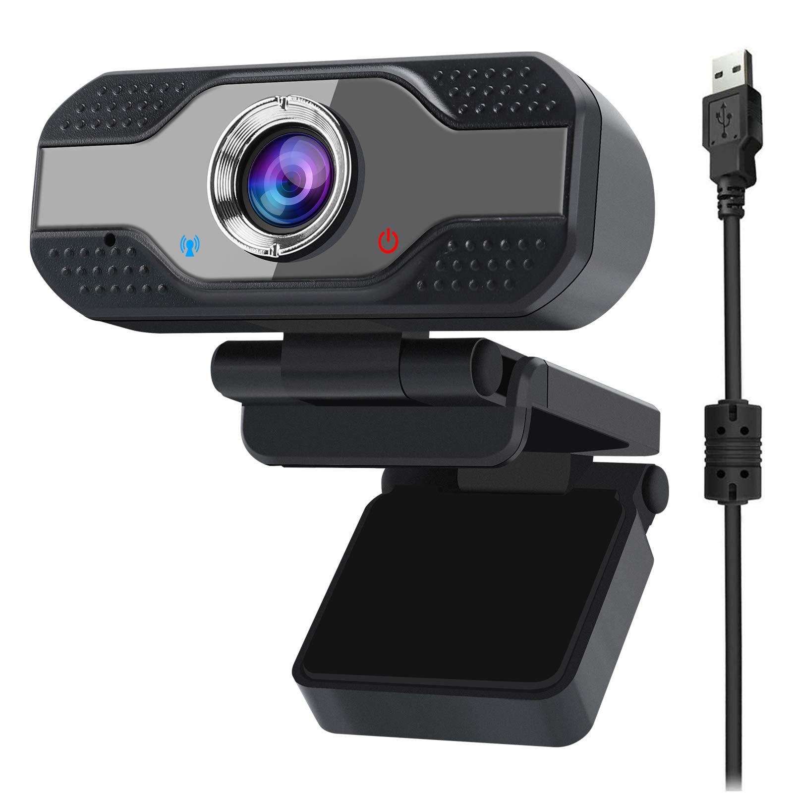GreenYellow Webcam for PC, USB Camera with Microphone Plug Play Built-in Mic Full Ultra HD 1080P Web Camera Video Cam Video Calling Conferencing Streaming for Desktop/Computer/Mac/Laptop/MacBook