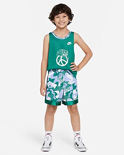 Nike Big Boys' Dri-FIT Elite Basketball Shorts (Large, Light Thistle/Malachite/White)