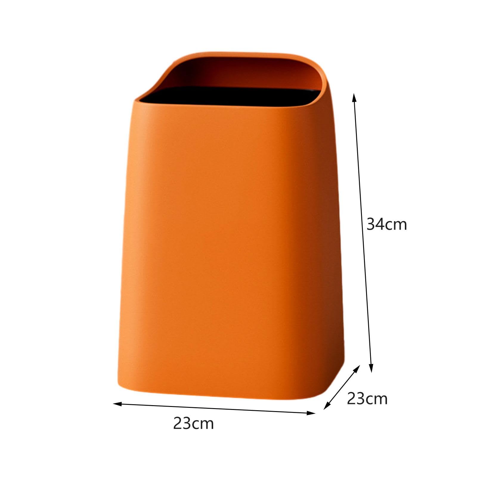 IEUDNS Trash Can Waste Basket Decorative Dustbin Household Modern Garbage Container Can Open Top for Toilet Office Laundry Bedroom, Orange