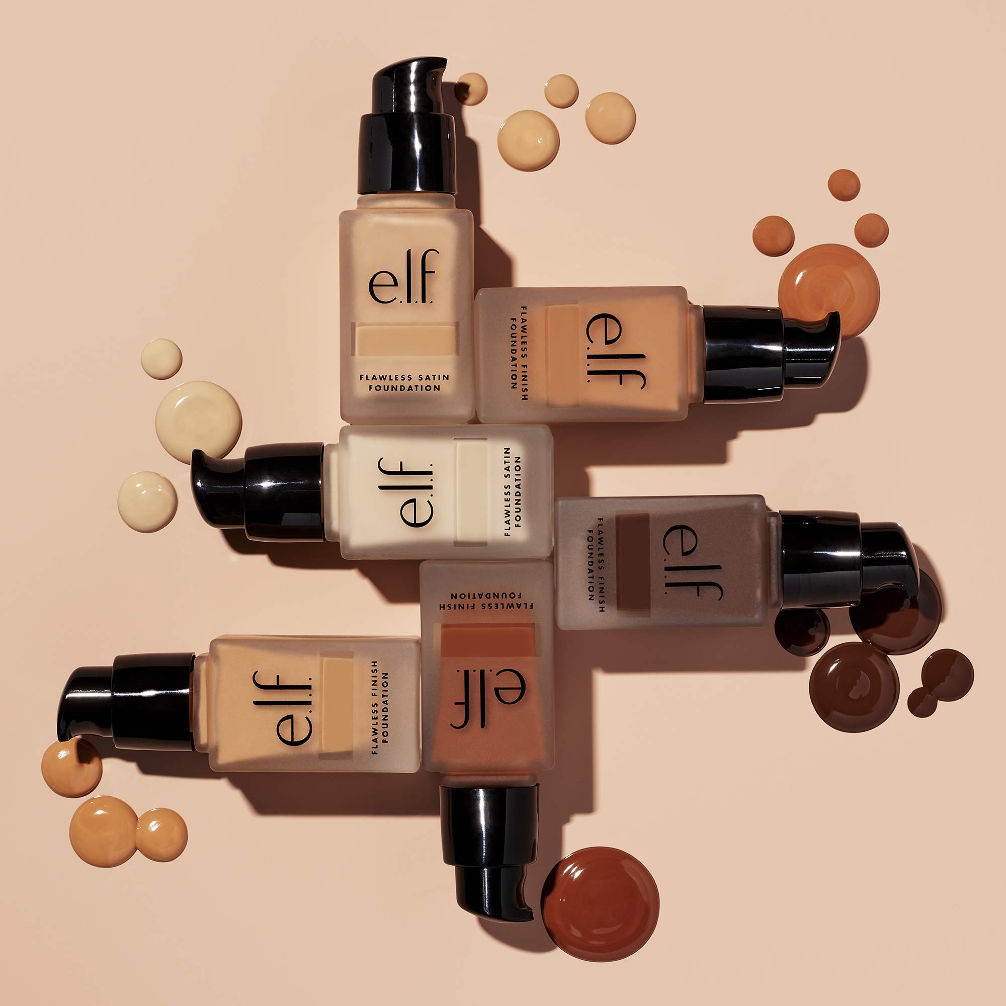 e.l.f. Flawless Finish Foundation, Lightweight & Medium Coverage, Semi-Matte Finish, Suede, 0.68 Fl Oz (20mL) (Pack of 3)