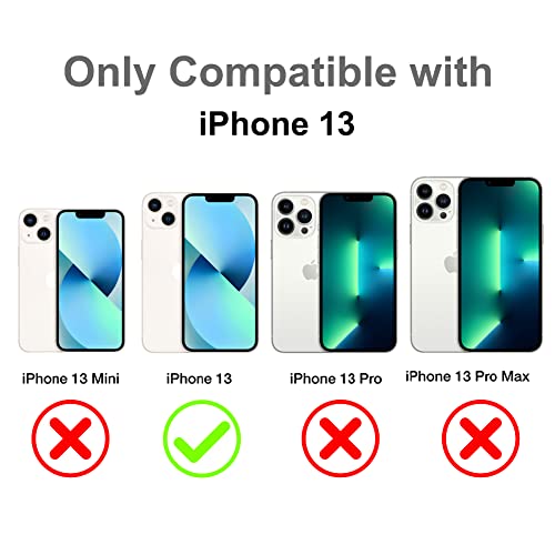 tharlet Compatible with iPhone 13 Wallet Clear Case with Card Holder, Non-Yellowing Phone Case, Precision Cut-Outs and TPU Bumper for Shock Absorption, Anti-Scratch Smudge-Proof (Matte Clear)