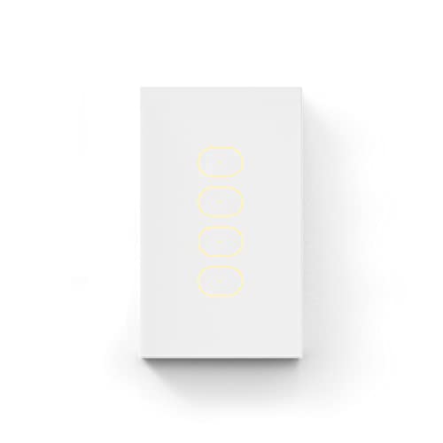 LIFX Smart Switch, 4 Button in-Wall Wi-Fi Smart Touch Glass Switch (White)