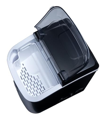 Newair Nugget Countertop Ice Maker Machine | 26 lbs. | Electric Sonic Ice Maker in Matte Black, Self-Cleaning Function, Refillable Water Tank, Perfect Canes Ice for Kitchens, Offices, Home Coffee Bars