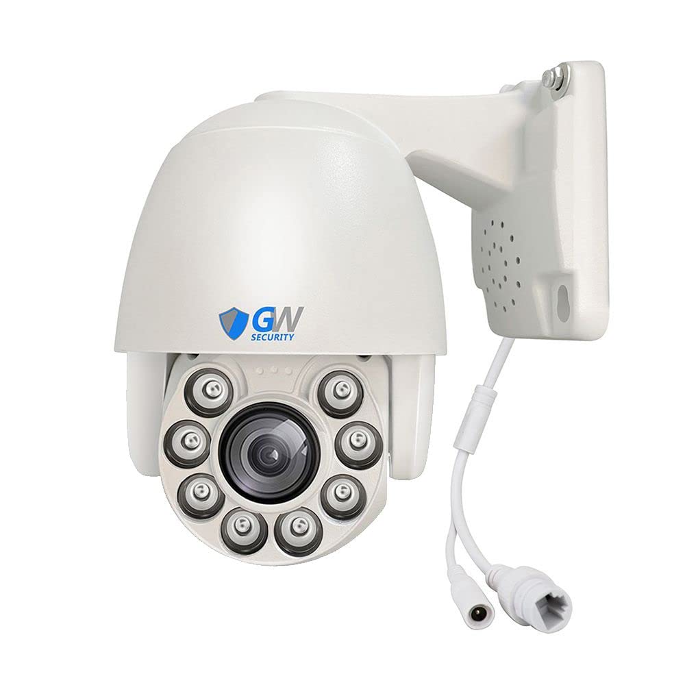 GW Security 4MP Pan Tilt Zoom 1-Way Audio IP PoE 3X Optical Zoom 4MP Indoor Security Speed PTZ Camera with 120ft IR Night Vision (GW401PTZ)