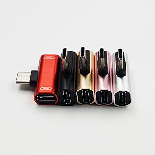U-K 2 in 1 USB C Splitter Type C Male to Dual Type C Female Headphone Charger Adapter Splitter Converter for Headphones Practical and Attractive