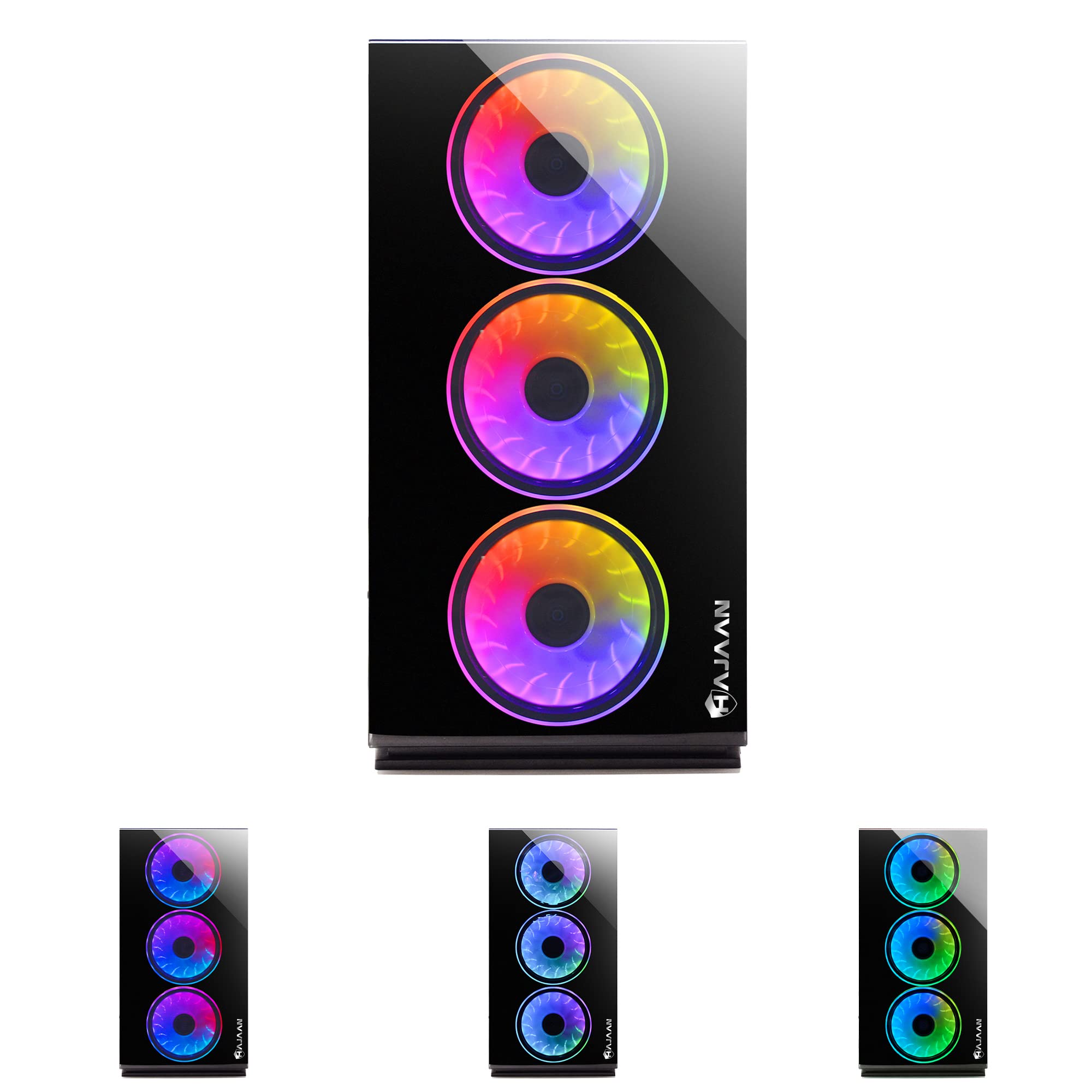 HAJAAN Breeze Gaming Desktop Tower PC - Intel Core i3-10100F Processor 3.6GHz, AMD RX 550 4GB, 16GB DDR4 RAM, 2TB SSD, WiFi Windows 11 Pro